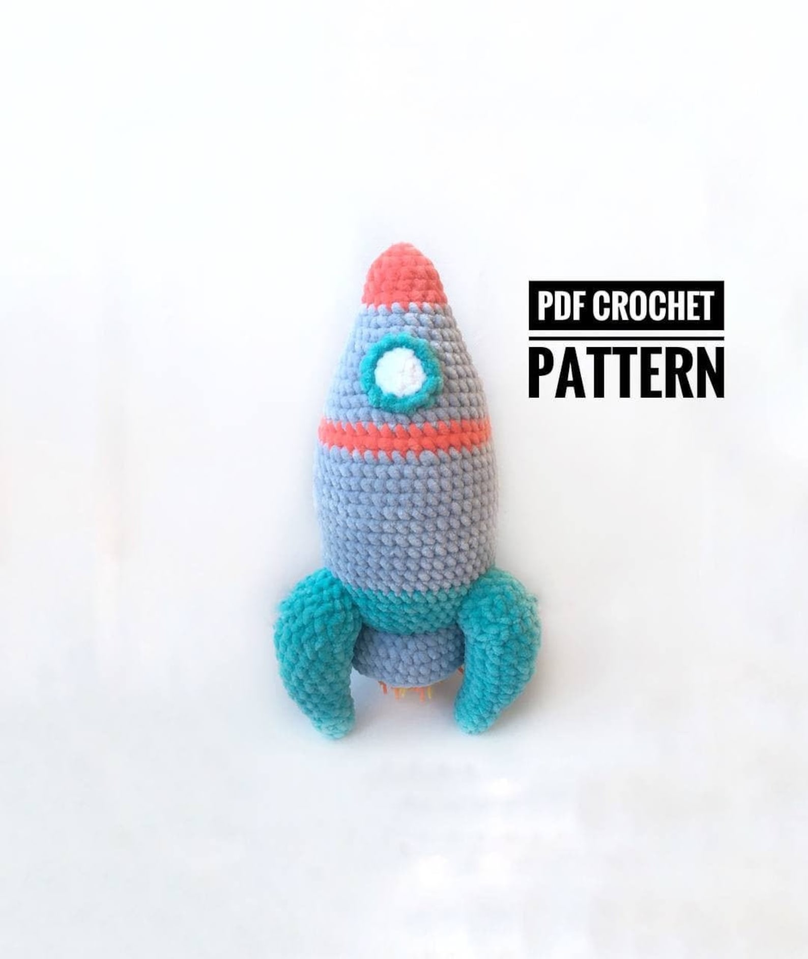 Rocket Crochet Pattern Amigurumi spaceship pattern PDF-rocket | Etsy