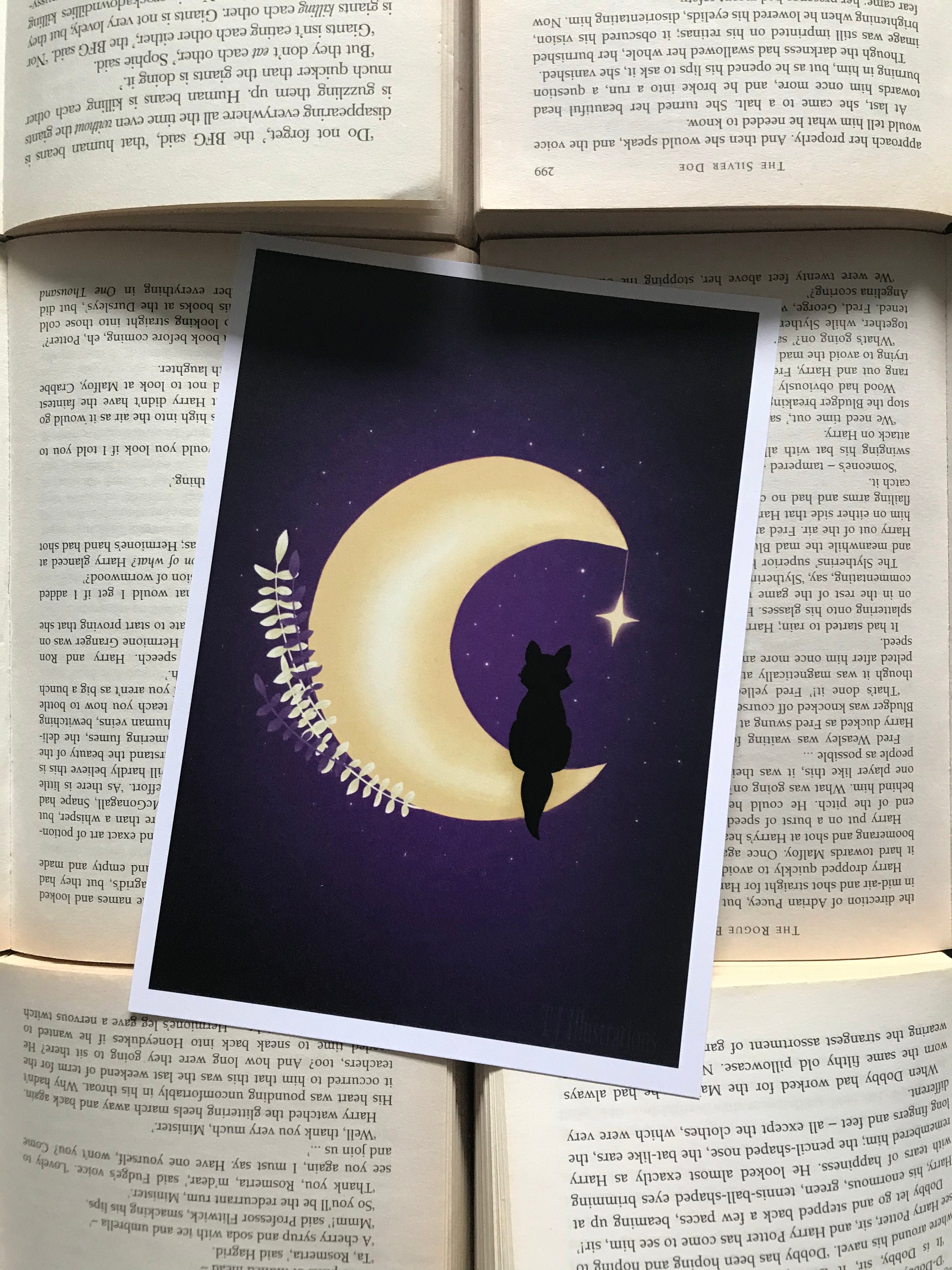 Fox on the Moon A5 Print, Moon and Stars, Fox, Quirky, Cute , Home ...