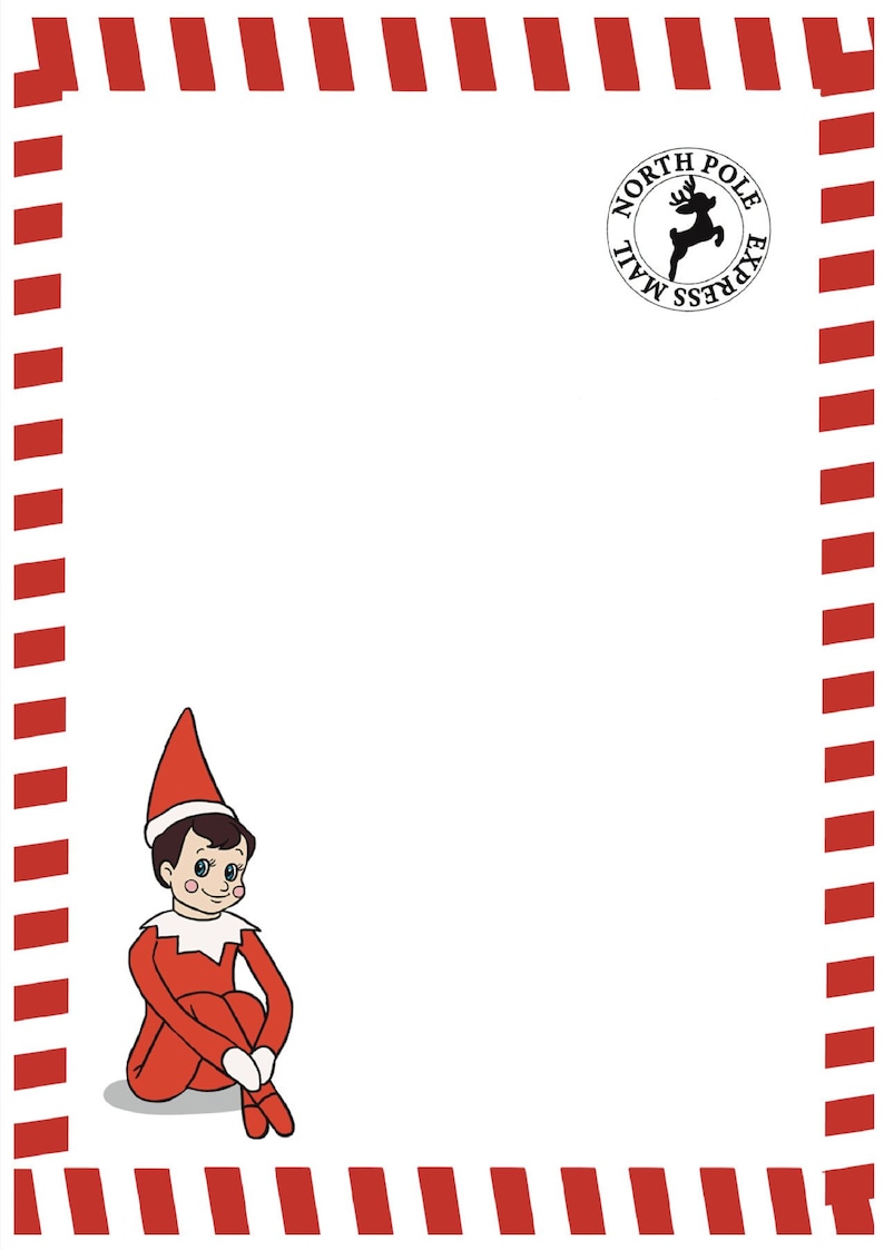Download digitale, modello di lettera elfo, lettera di Natale, elfo ...