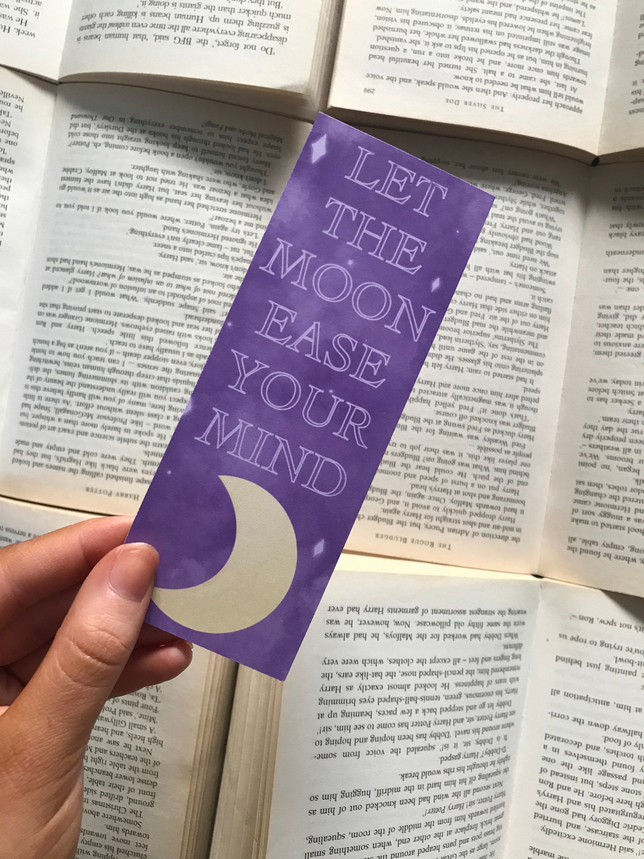 Moon Bookmark Let the Moon Ease Your Mind Moon and Stars - Etsy UK