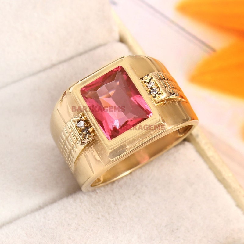 Mens Red Gold Ring - Etsy