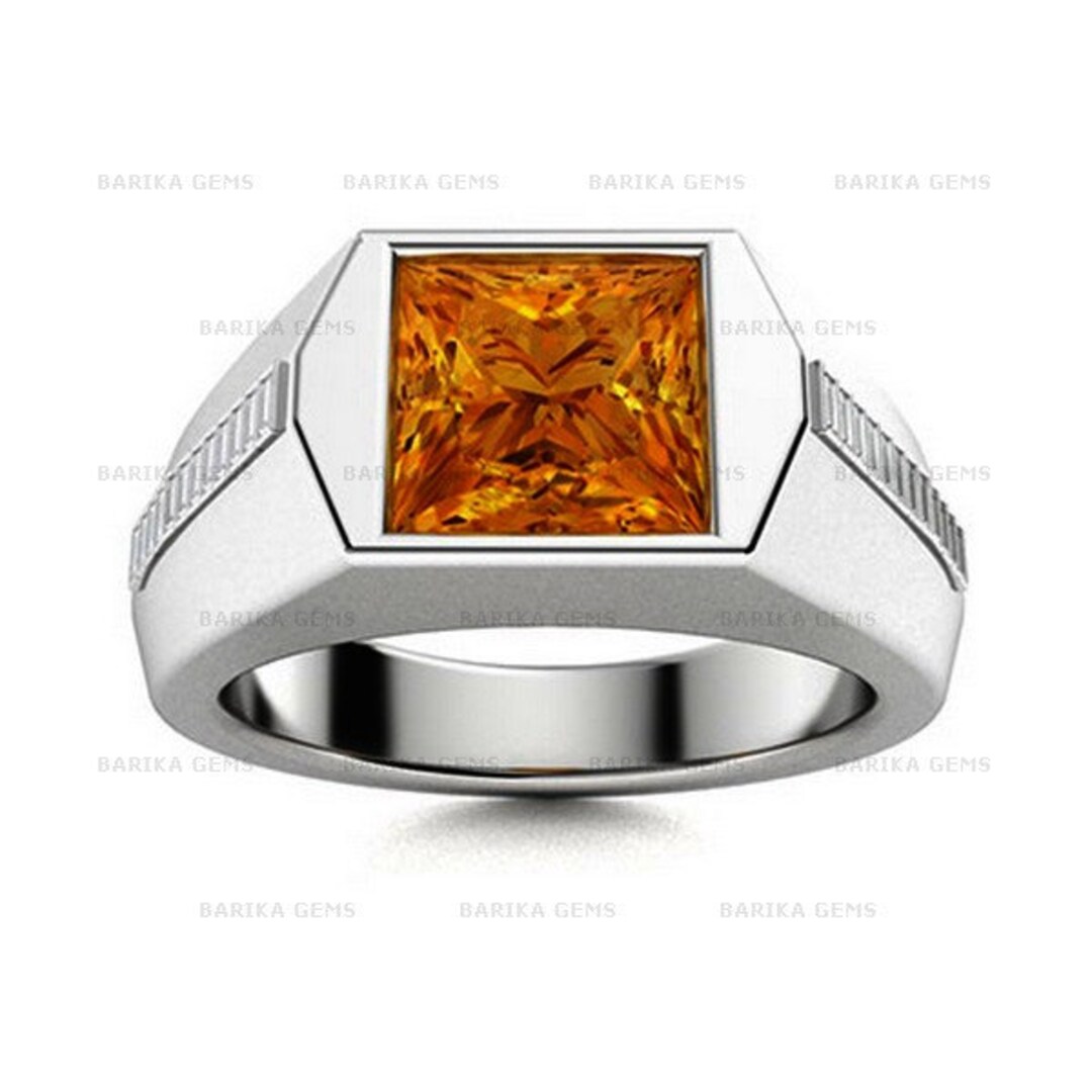Natural Citrine Men's Ring, Men Handsome Ring, 925 Sterling Silver, AAA ...