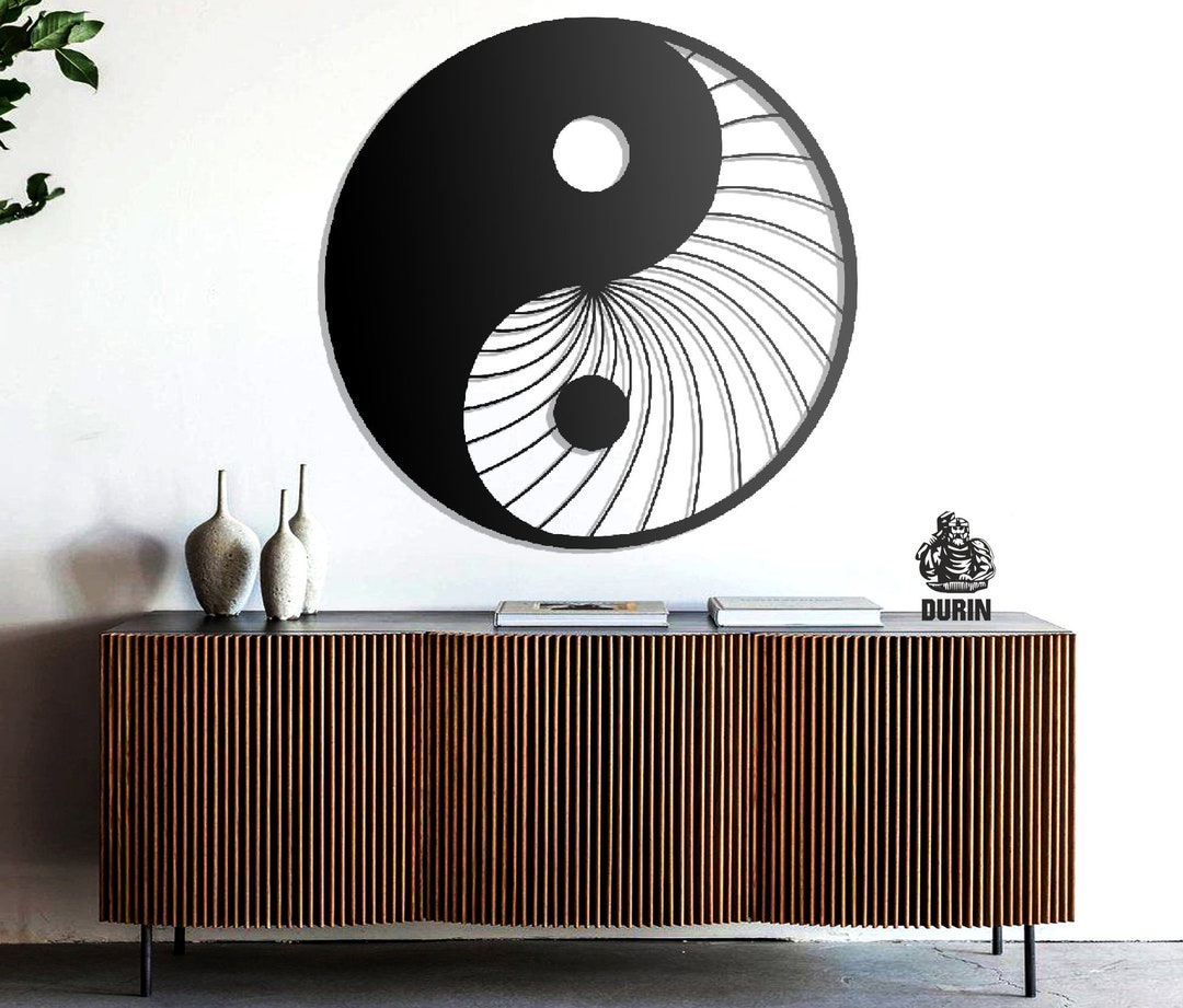 XL ,yin & Yang Metal Symbol, Decor, Metal Wall Decor, Yoga Metal Wall ...