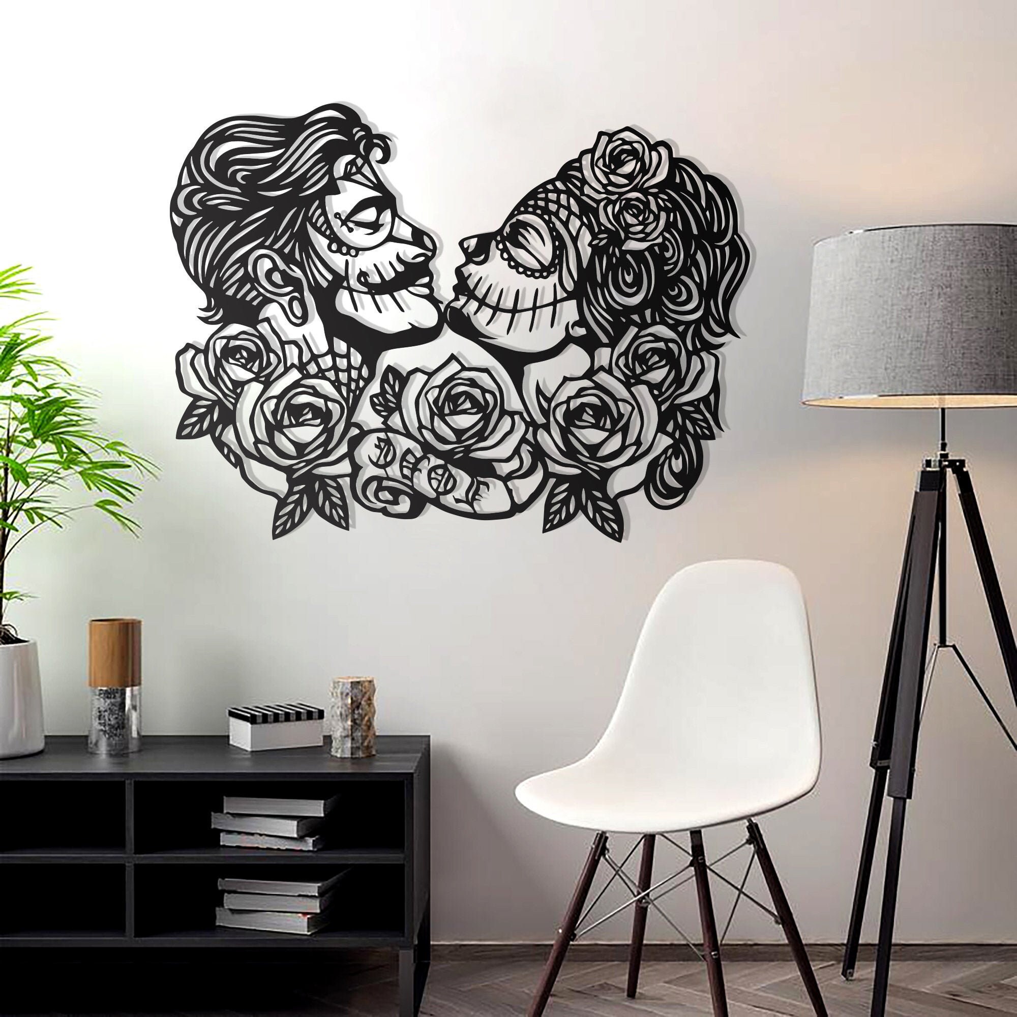 GOTHIC Lovers Couple True Love I Love You Metal Wall Art | Etsy