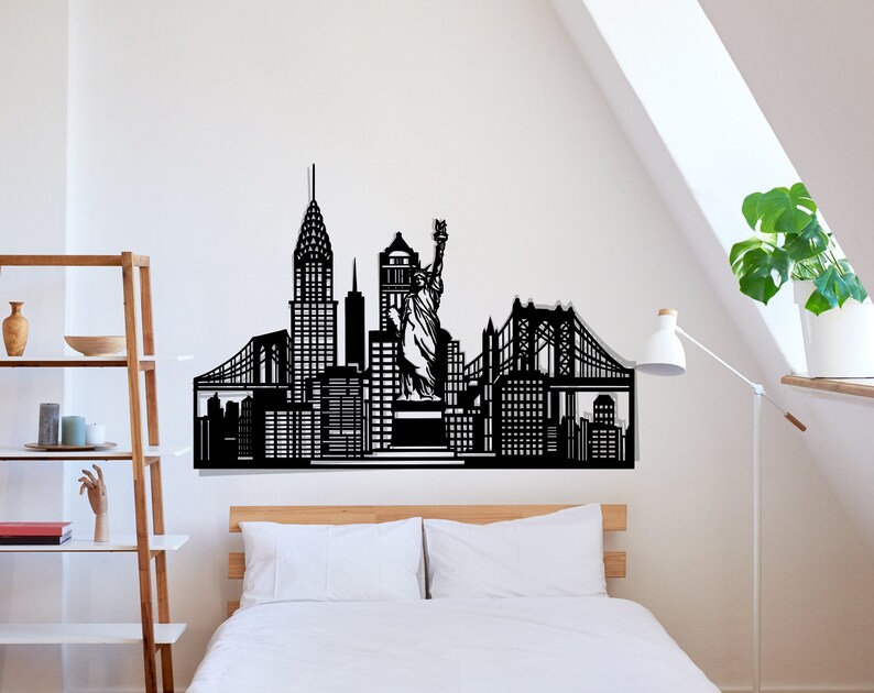 NEW YORK Metal Wall Art New York City Silhouette Metal Wall | Etsy