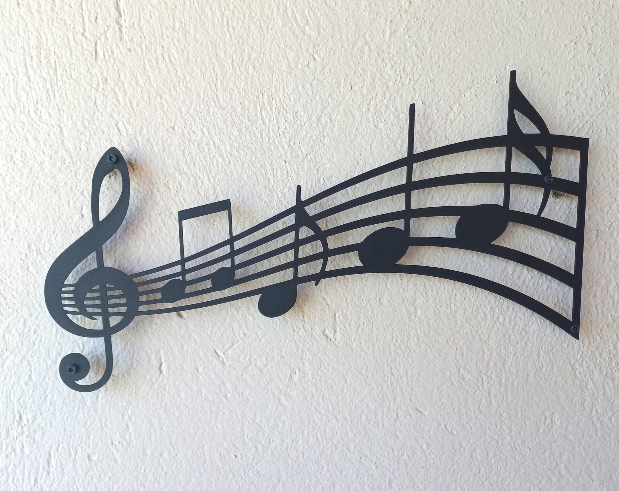 MUSIC NOTES METAL Wall Art Treble Clef Wall Decor Music - Etsy