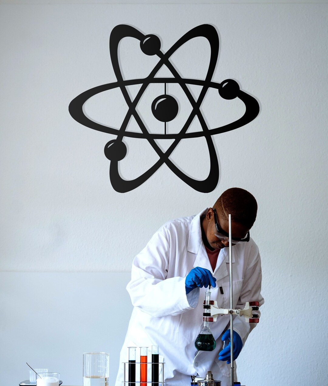 ATOM Metal Wall Decor, Physics Wall Art, Metal Sign, Housewarming Gift ...