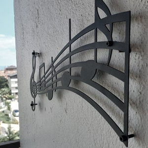 MUSIC NOTES METAL Wall Art, Treble Clef Wall Decor, Music Studio ...