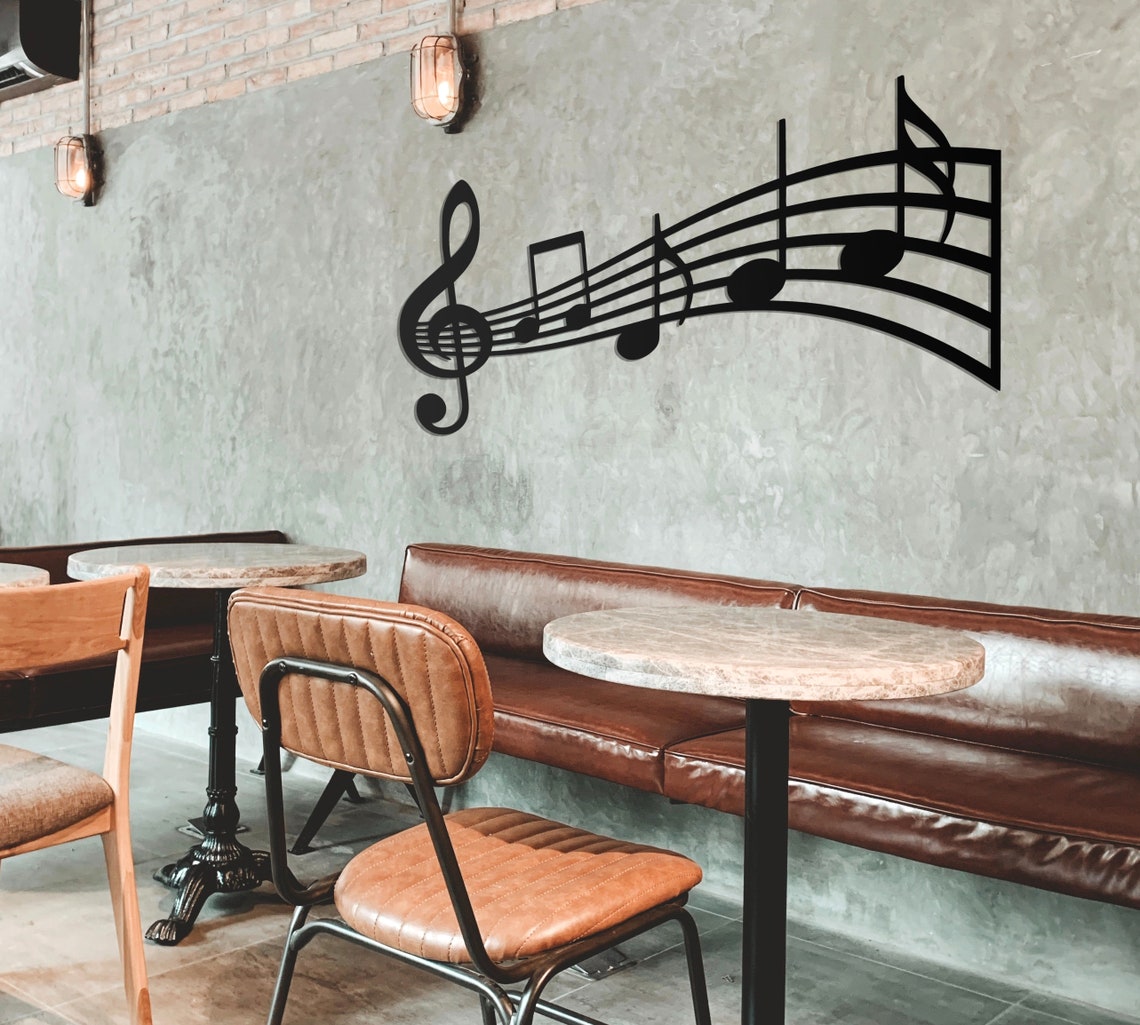 MUSIC NOTES METAL Wall Art Treble Clef Wall Decor Music - Etsy