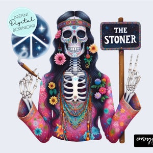The Stoner Skeleton PNG - Funny Weed Quote Sublimation, Halloween ...
