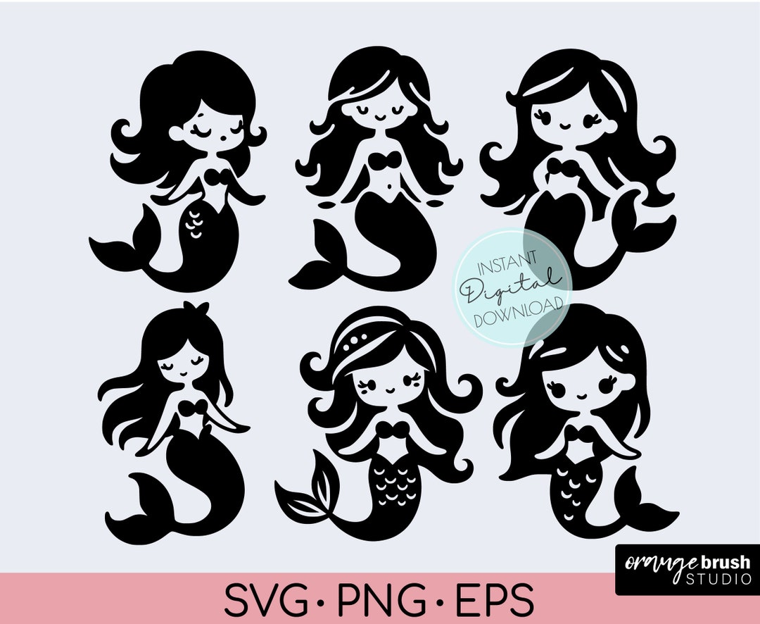 Mermaid SVG Bundle, Little Mermaid SVG Files for Cricut, Mermaid PNG ...