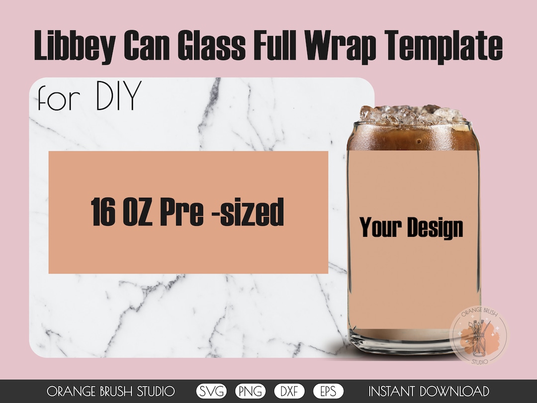 Can Glass Full Wrap Template for Libbey Beer Can Glass 16 Oz. Svg Png ...