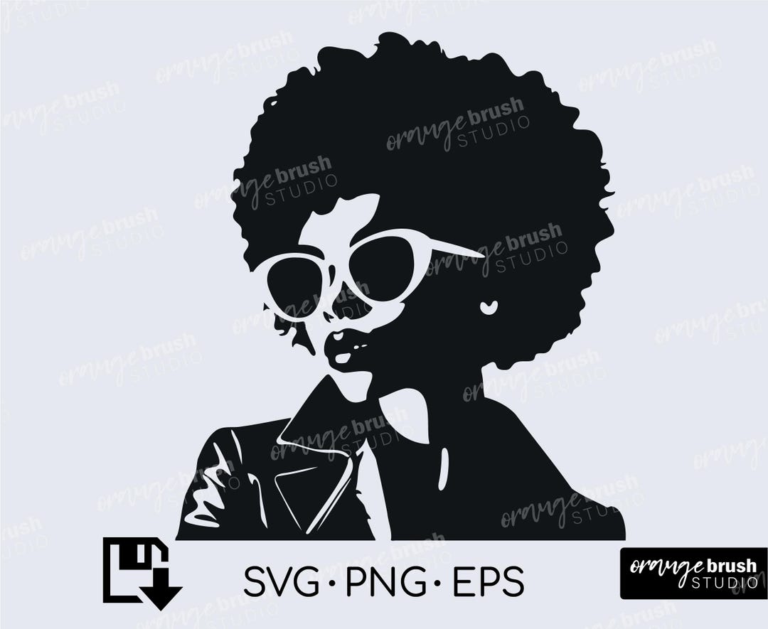 Black Woman SVG With Sunglasses | African American SVG File for Cricut ...