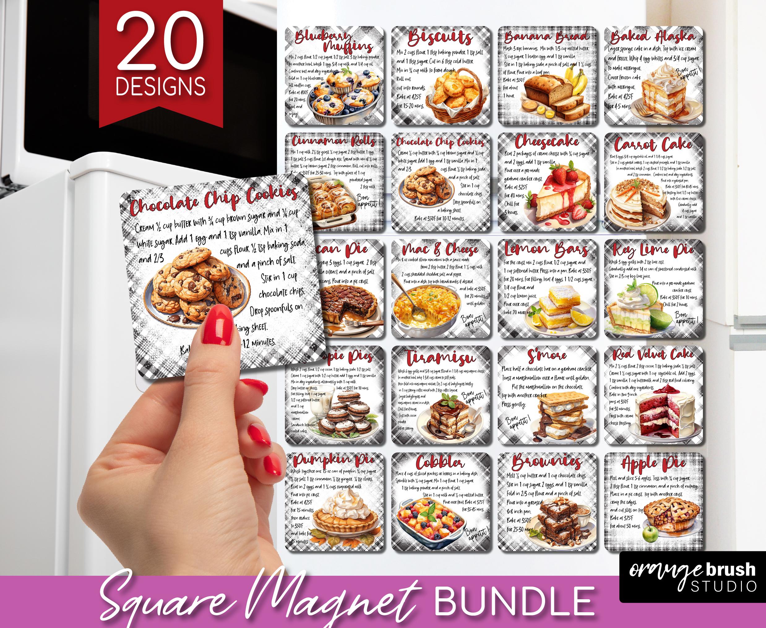 Baking Recipe Magnet Sublimation Bundle. Food Recipe Designs, Fridge ...
