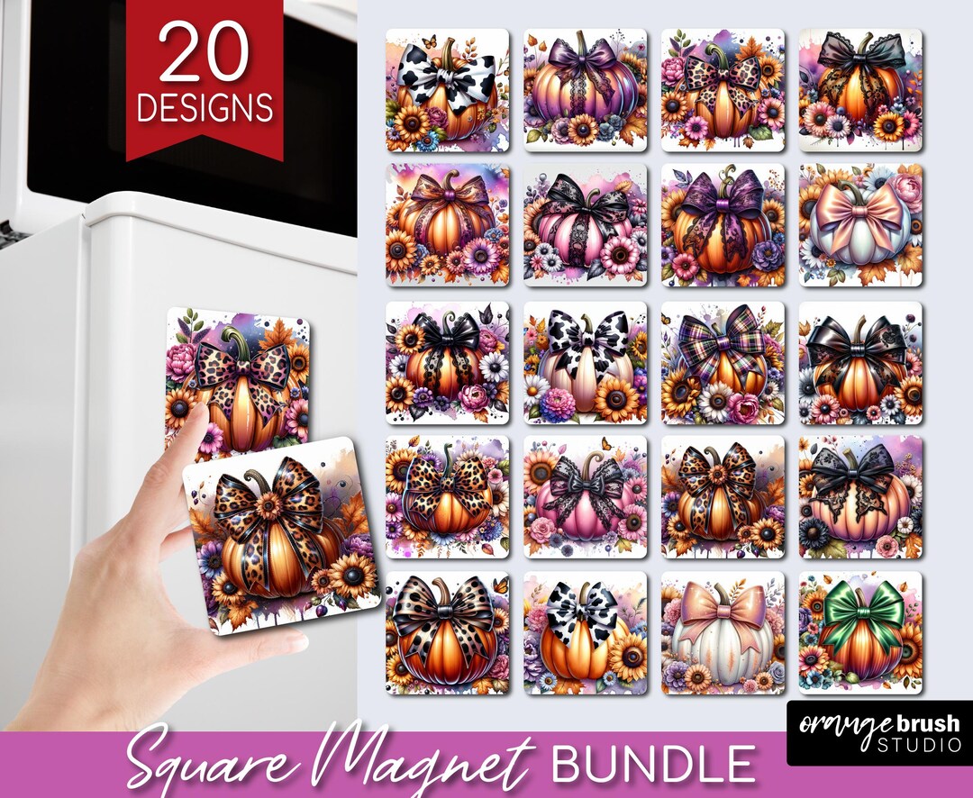 Pumpkin Coquette Magnet Sublimation Bundle. Fall Pumpkin Magnet Designs ...