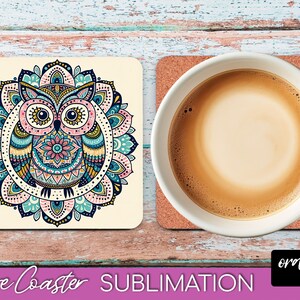 Mandala Coaster Bundle, Boho Square Coaster Sublimation, 20 Mandala PNG ...