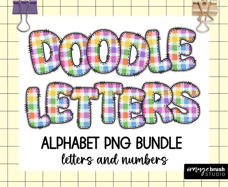 Rainbow Gingham Letters Clipart, Plaid Alphabet PNG Bundle, Letters and ...