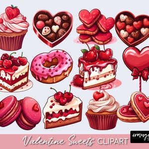 Valentine Sweet Clipart Bundle, Valentine's Day Chocolate Clipart ...