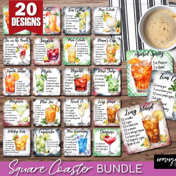 Square Coaster Designs for Sublimation - Etsy