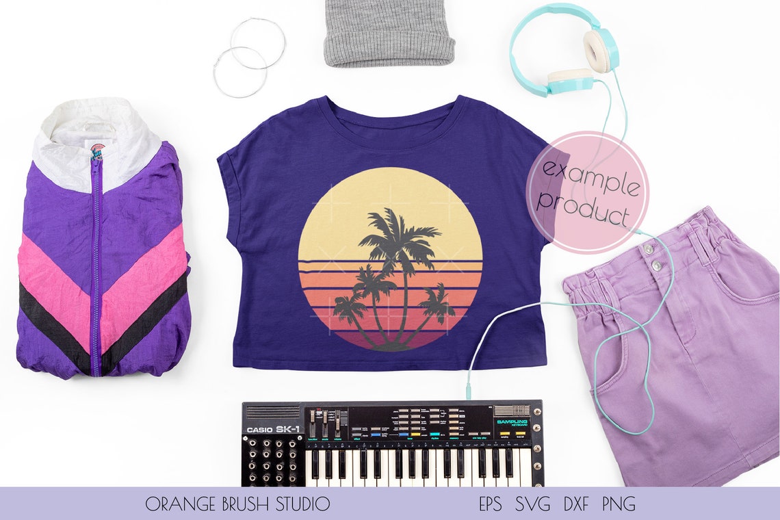 Retro Sunset Background SVG Bundle 15 Designs for Summer - Etsy