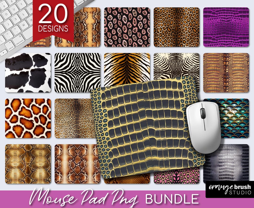 Animal Skin Mouse Pad PNG Bundle, Animal Print Mouse Pad Sublimation ...