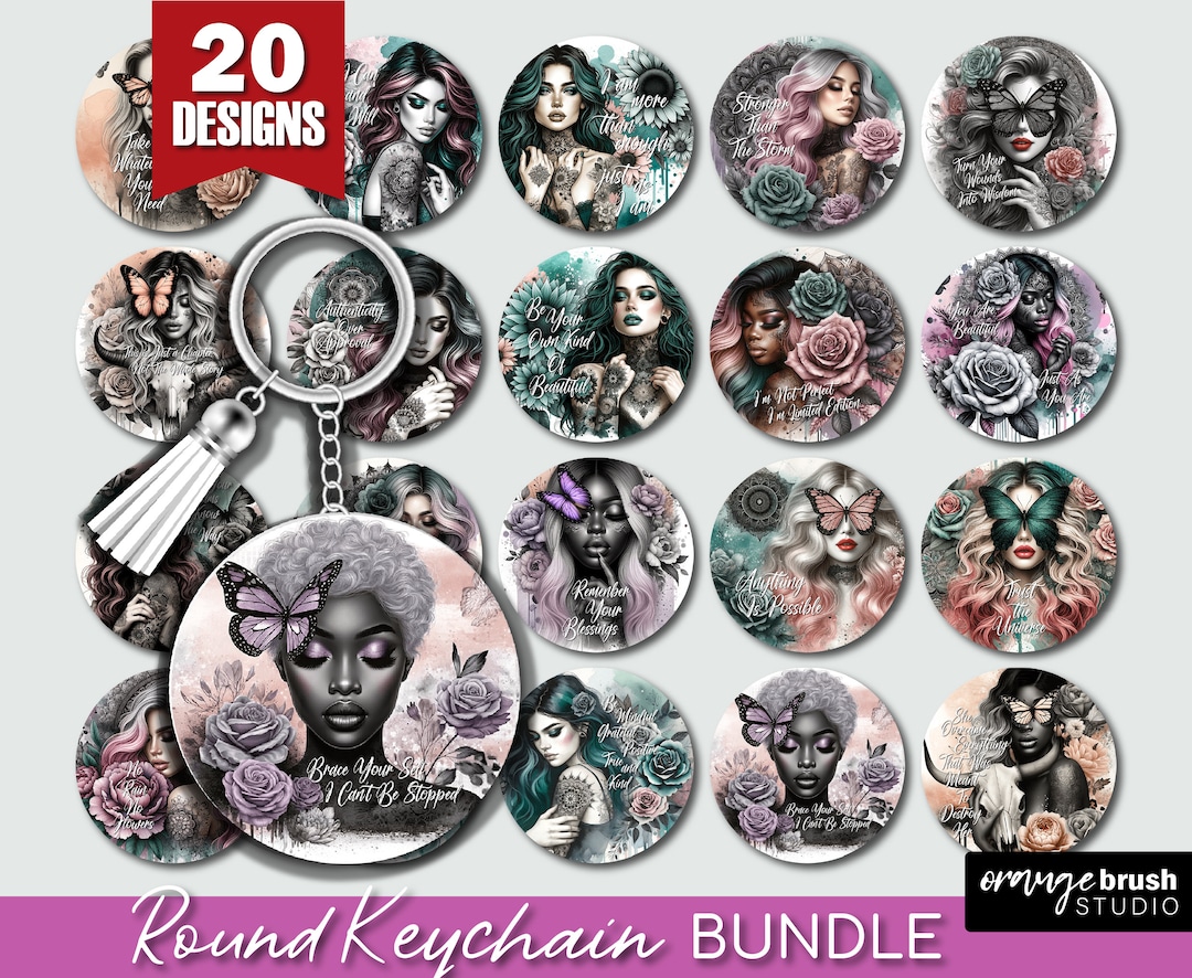 Daily Affirmations Keychain - Keychain Sublimation Bundle. Motivational ...