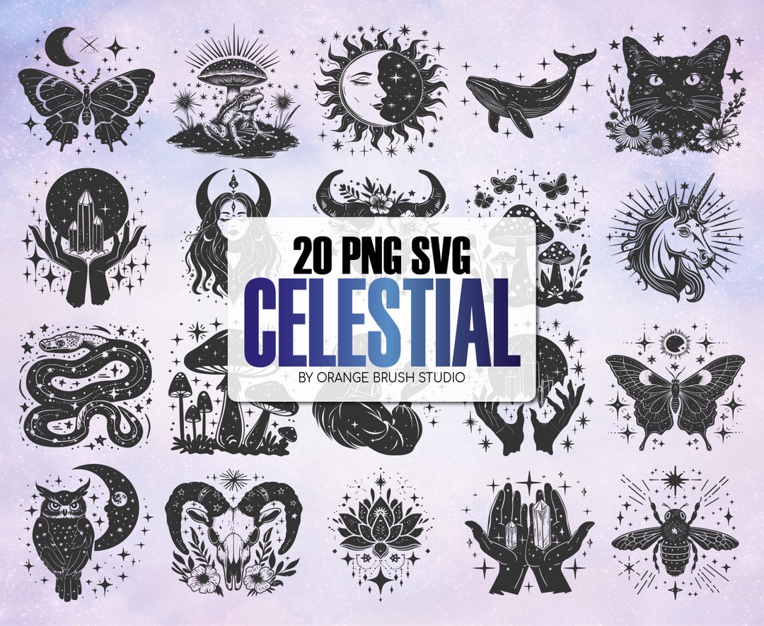 Celestial SVG PNG Bundle, Boho Sublimation Bundle, Mystical T-shirt ...