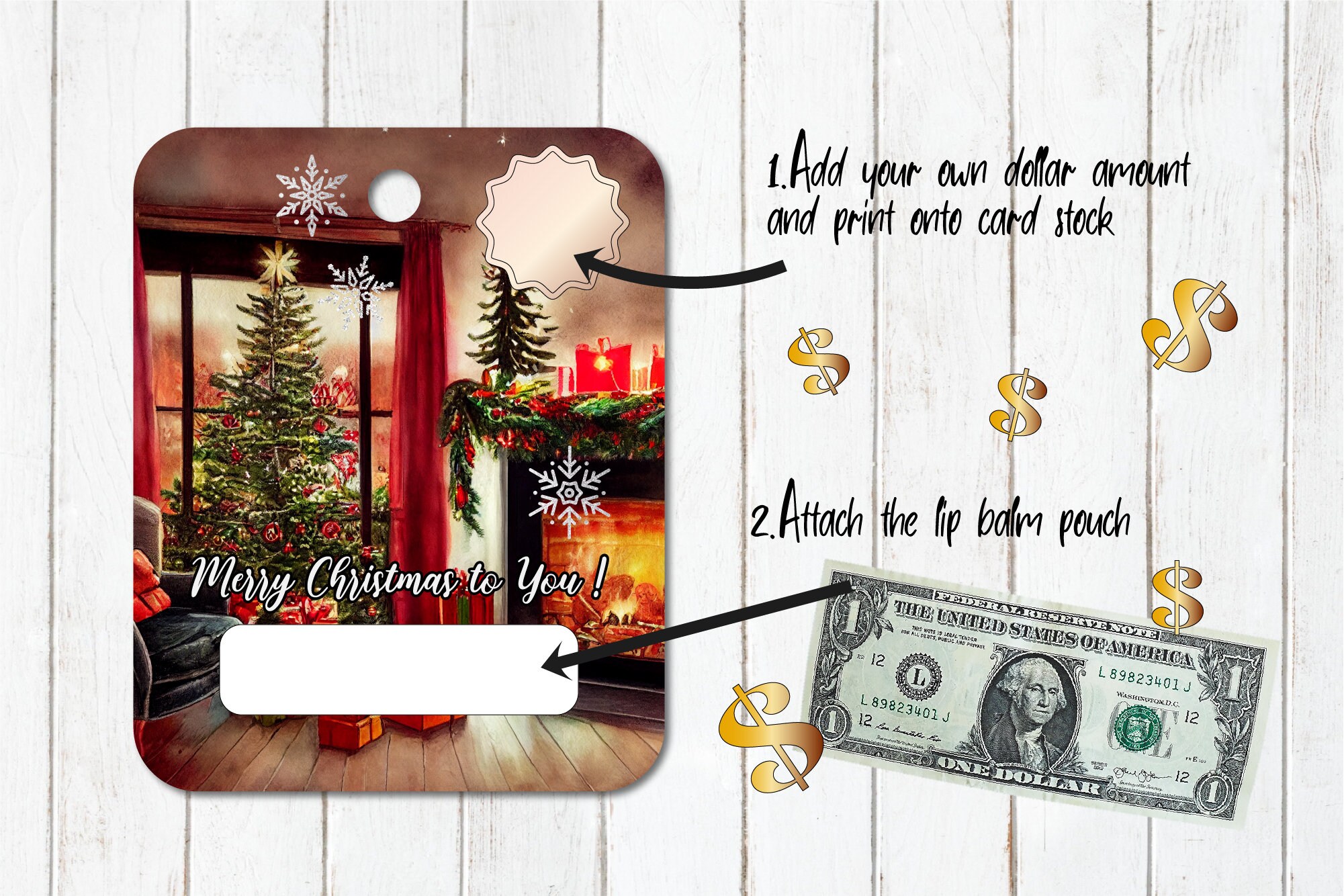 Christmas Money Card Bundle Printable Gift Card Holder Merry - Etsy