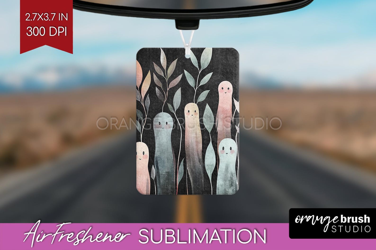 Cute Ghost Air Freshener Sublimation Bundle. Spooky Halloween Car ...