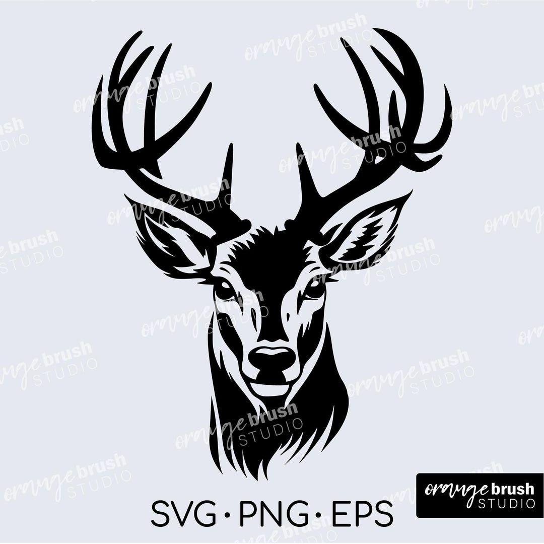 Deer Head SVG File for Cricut, Deer Hunting, Reindeer Face SVG ...