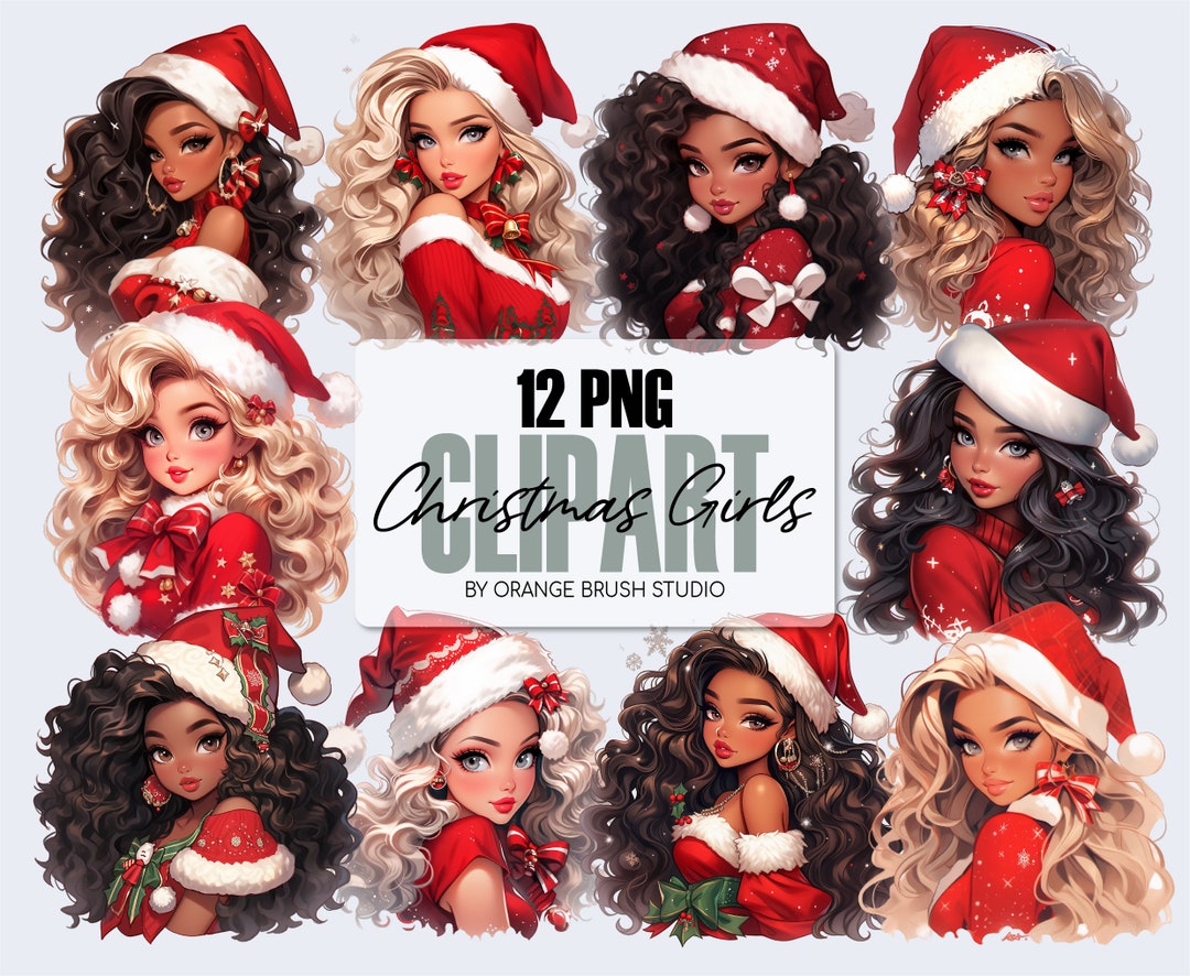 Christmas Girl Clipart Bundle, Christmas Girl Clipart, Fashion Girl ...