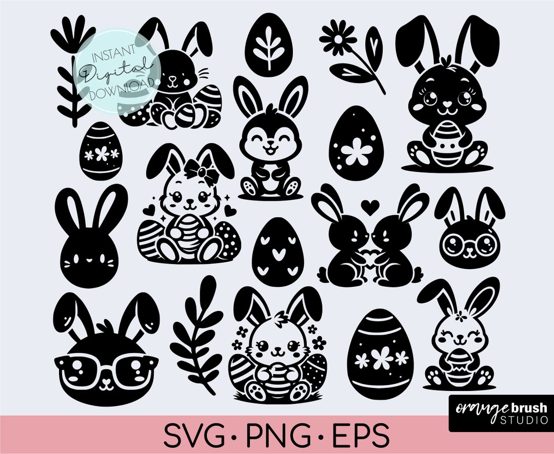 Easter Bunny SVG Bundle, Kids Easter SVG Files for Cricut, Easter Bunny ...