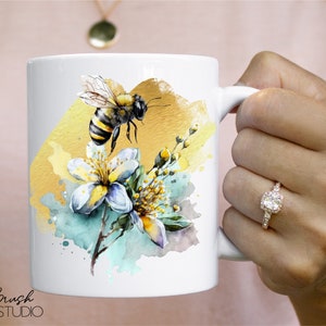 Bee Mug Wrap Sublimation Design, Coffee Mug Sublimation Wrap 11 Oz 15 ...