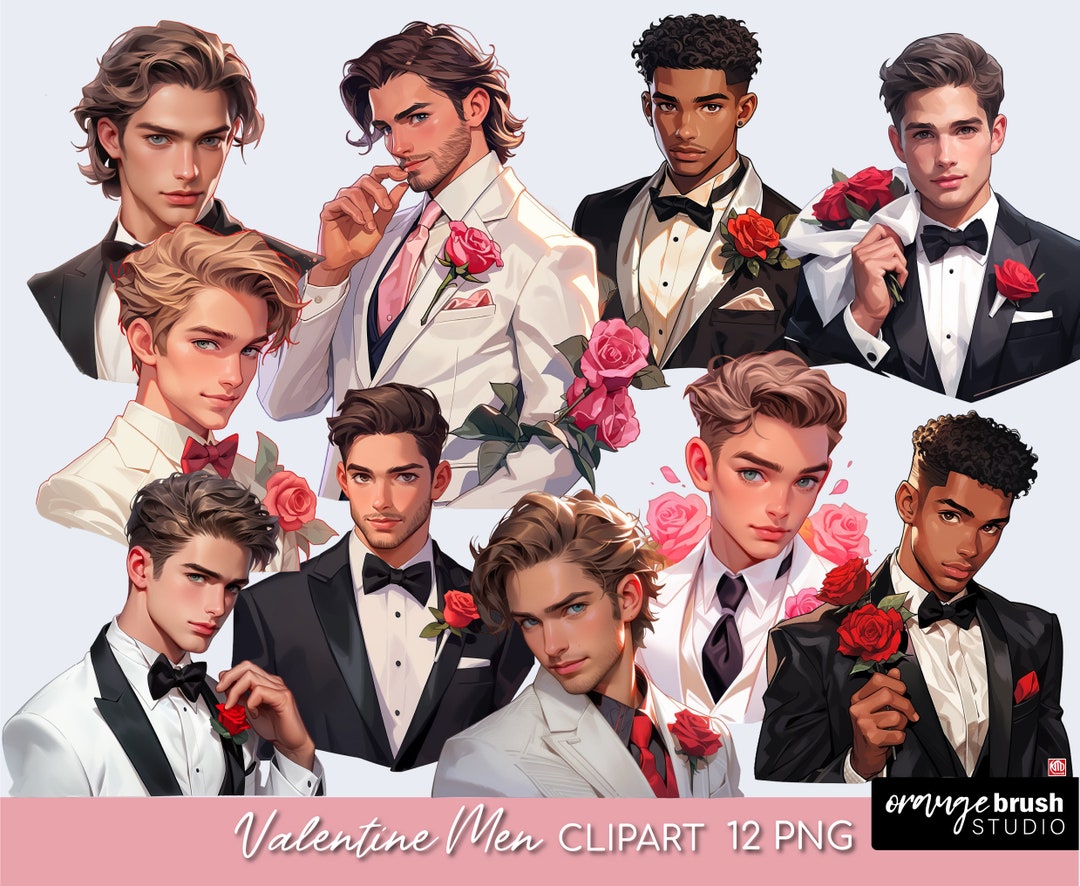 Valentines Day Male Clipart Groom Man Valentine Clipart - Etsy