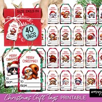 Editable Christmas Lottery Gift Tag | Printable Holiday Favor & Party ...