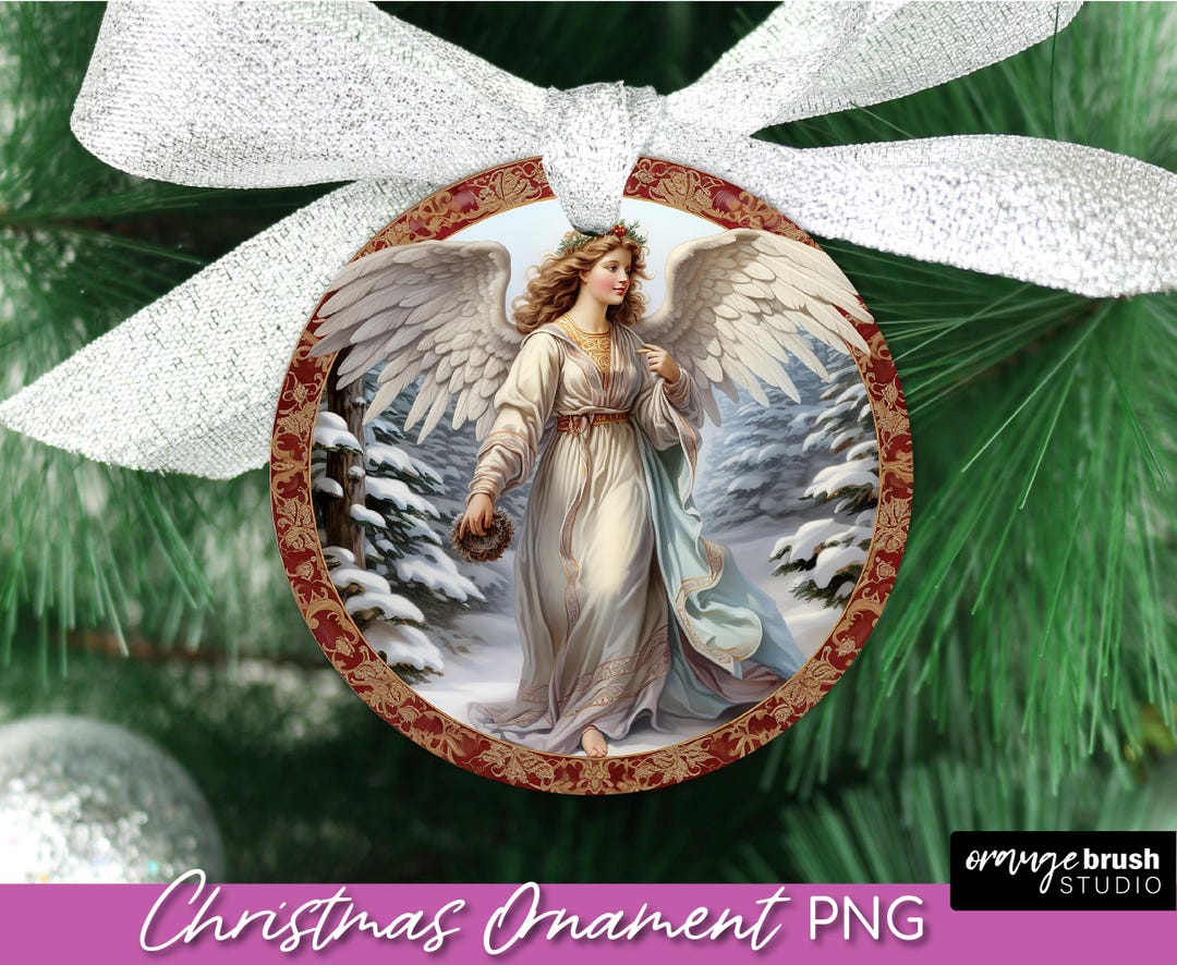 Angel Christmas Ornament Design, 3D Sublimation File. 3D Round Ornament ...