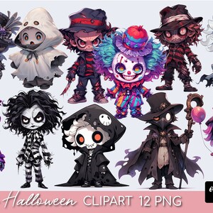 Chibi Halloween Clipart Bundle: PNG Horror Clipart. Halloween ...