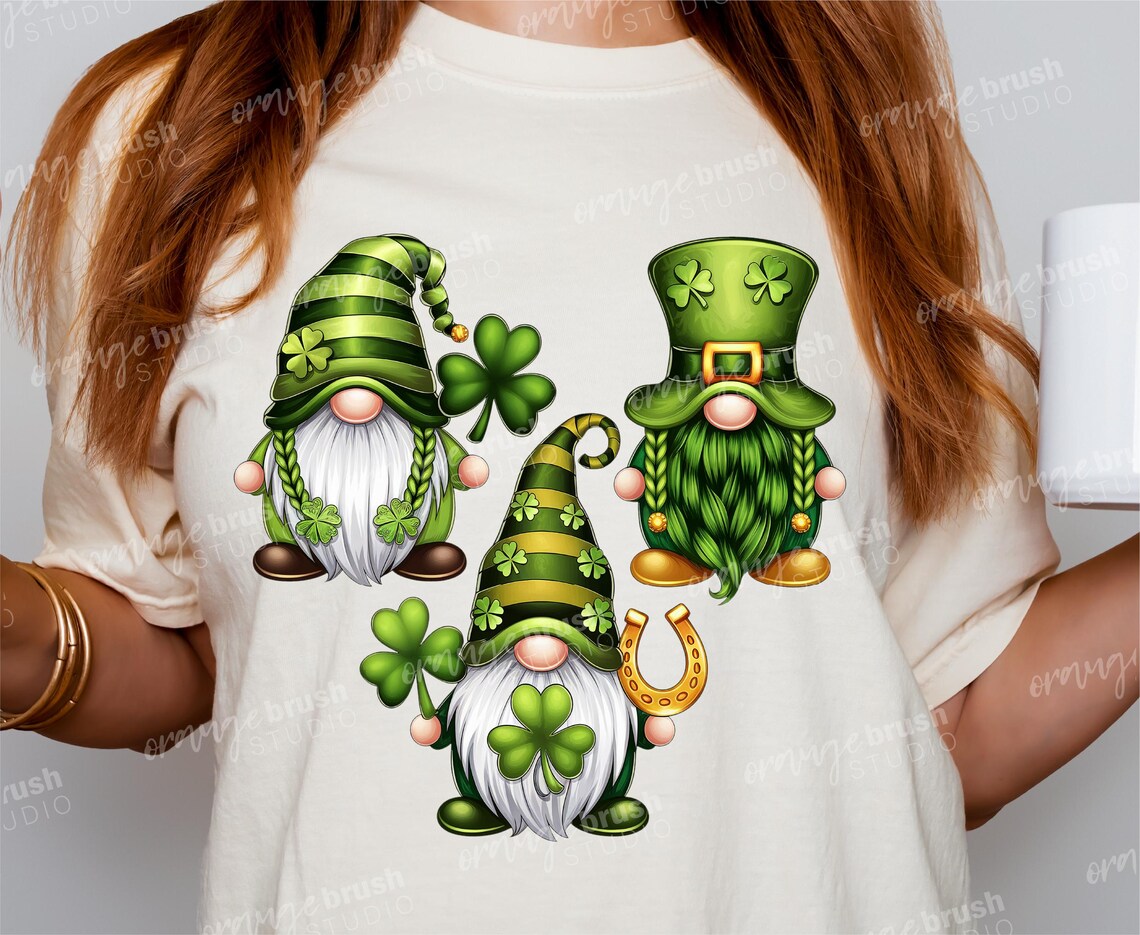Gnome St Patrick Day PNG Bundle, Lucky Gnome PNG Sublimation, St Patty ...