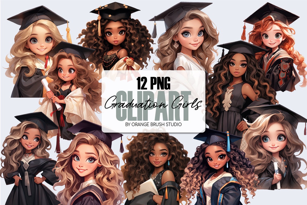 Graduation Girl Clipart With Graduation Cap. Graduation Clipart PNG ...