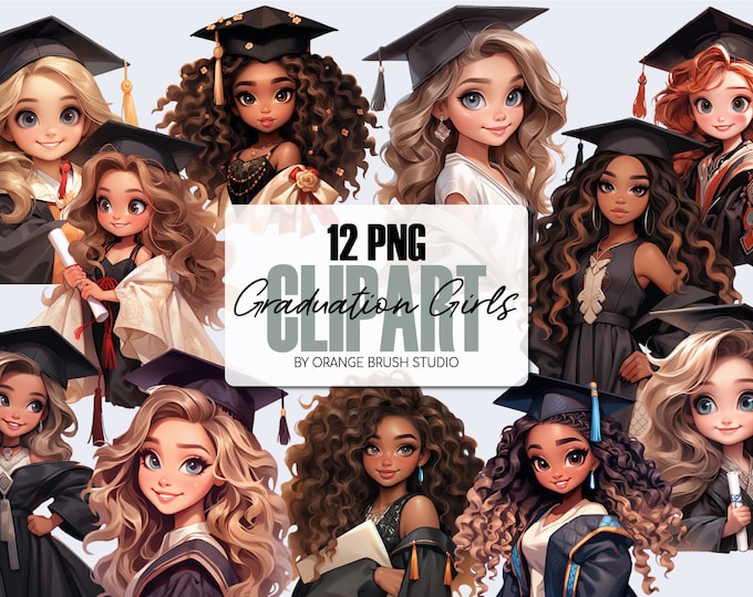 Graduation Girls Clipart | Graduation Clipart | Graduation Cap ...