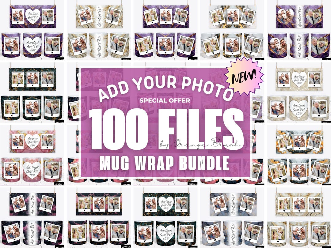 Photo Mug Wrap Bundle, Family Collage Personalized Mug Designs With ...