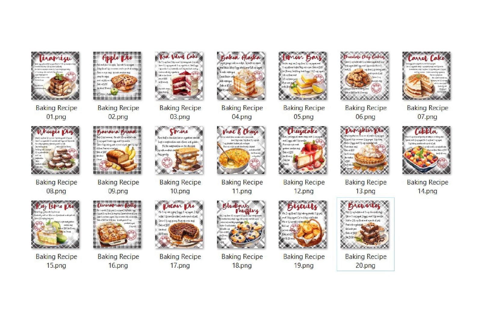 Baking Recipe Magnet Sublimation Bundle. Food Recipe Designs, Fridge ...