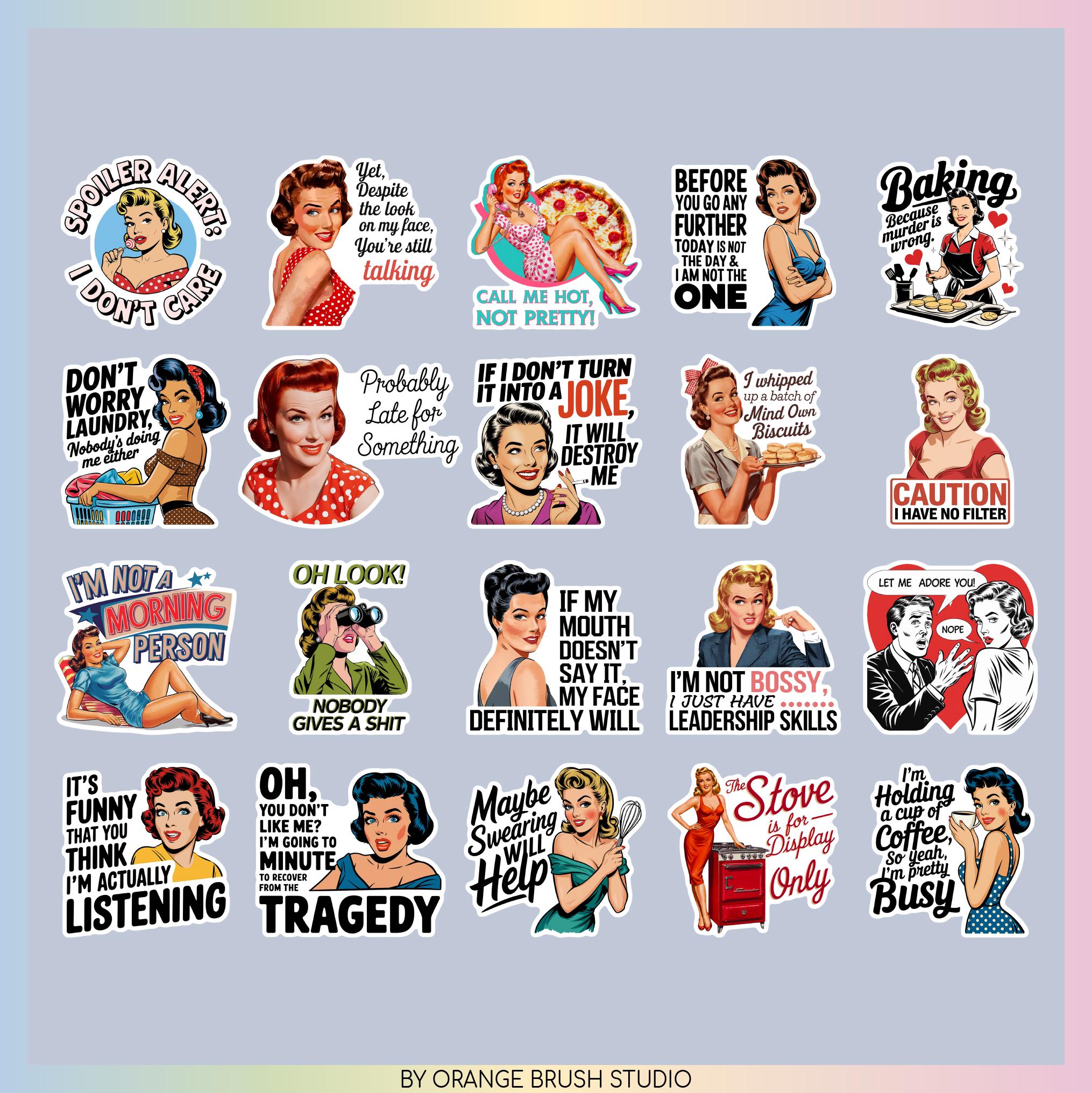 Funny Sarcastic Printable Stickers PNG Bundle. Sarcastic Quotes PNG ...