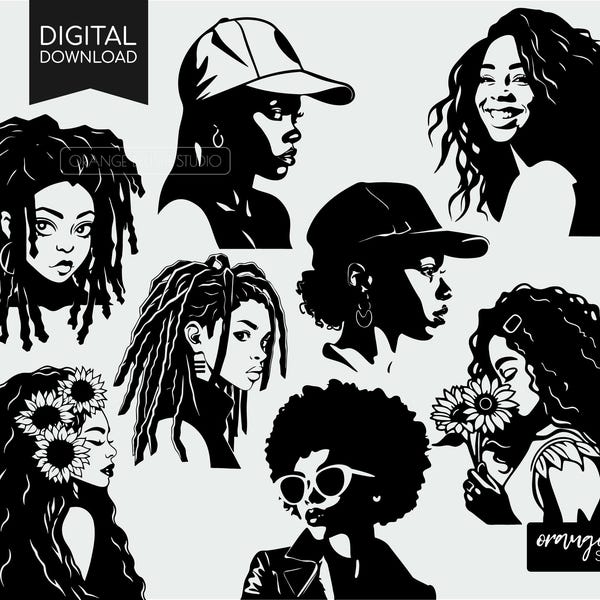 Black Woman Svg - Etsy