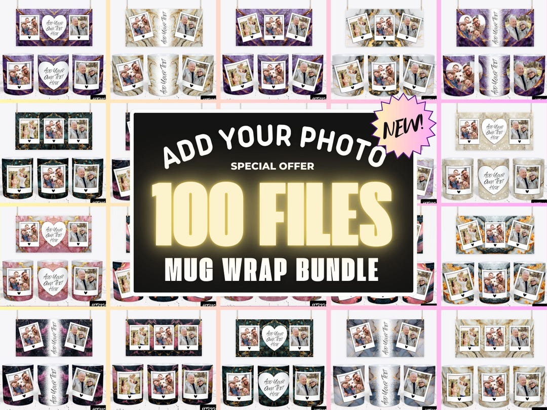 Photo Mug Wrap Bundle, Family Collage Personalized Mug Designs With ...