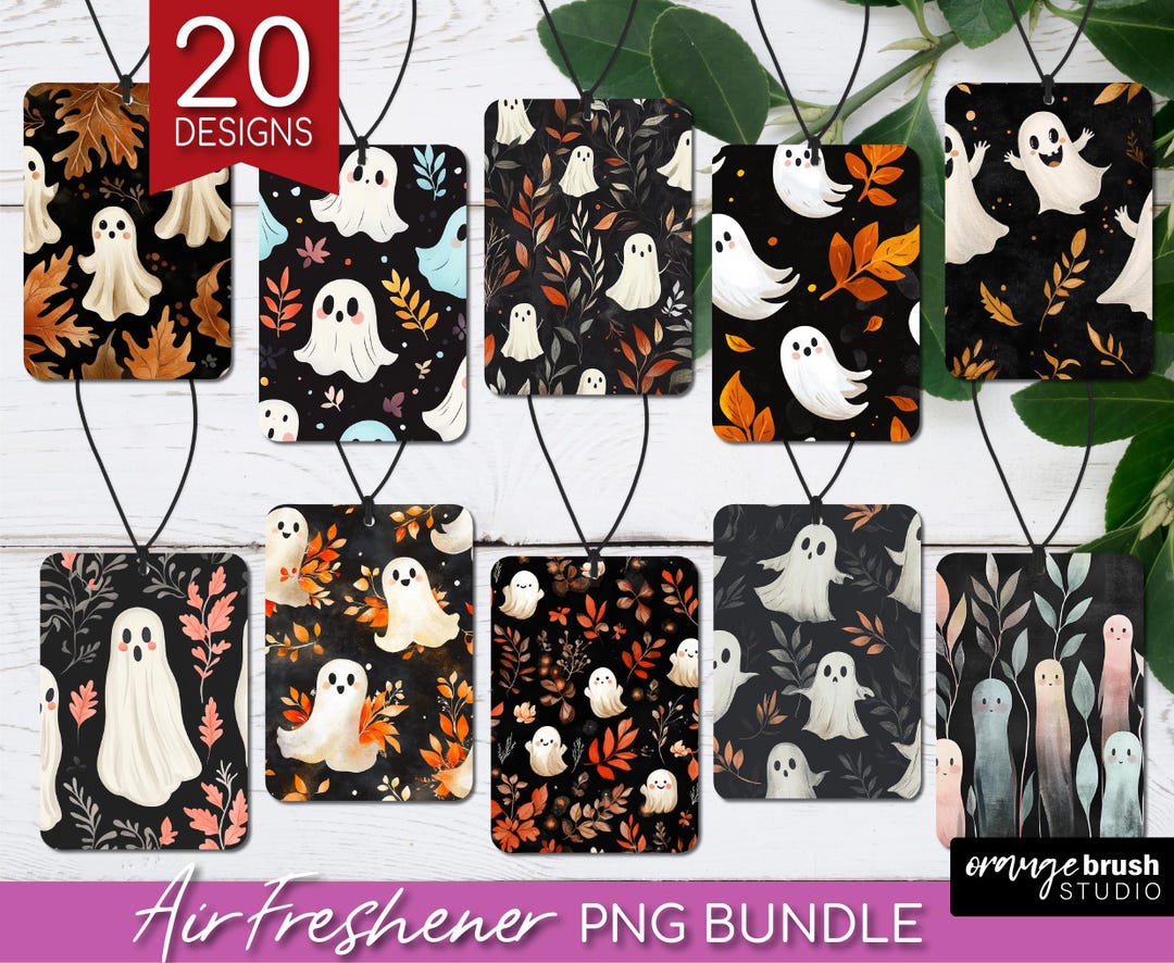 Cute Ghost Air Freshener Sublimation Bundle. Spooky Halloween Car ...