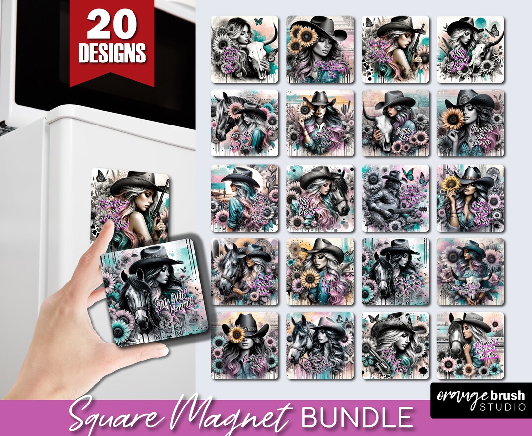 Cowgirl Magnet Sublimation Bundle. Inspirational Quotes Fridge Magnet ...