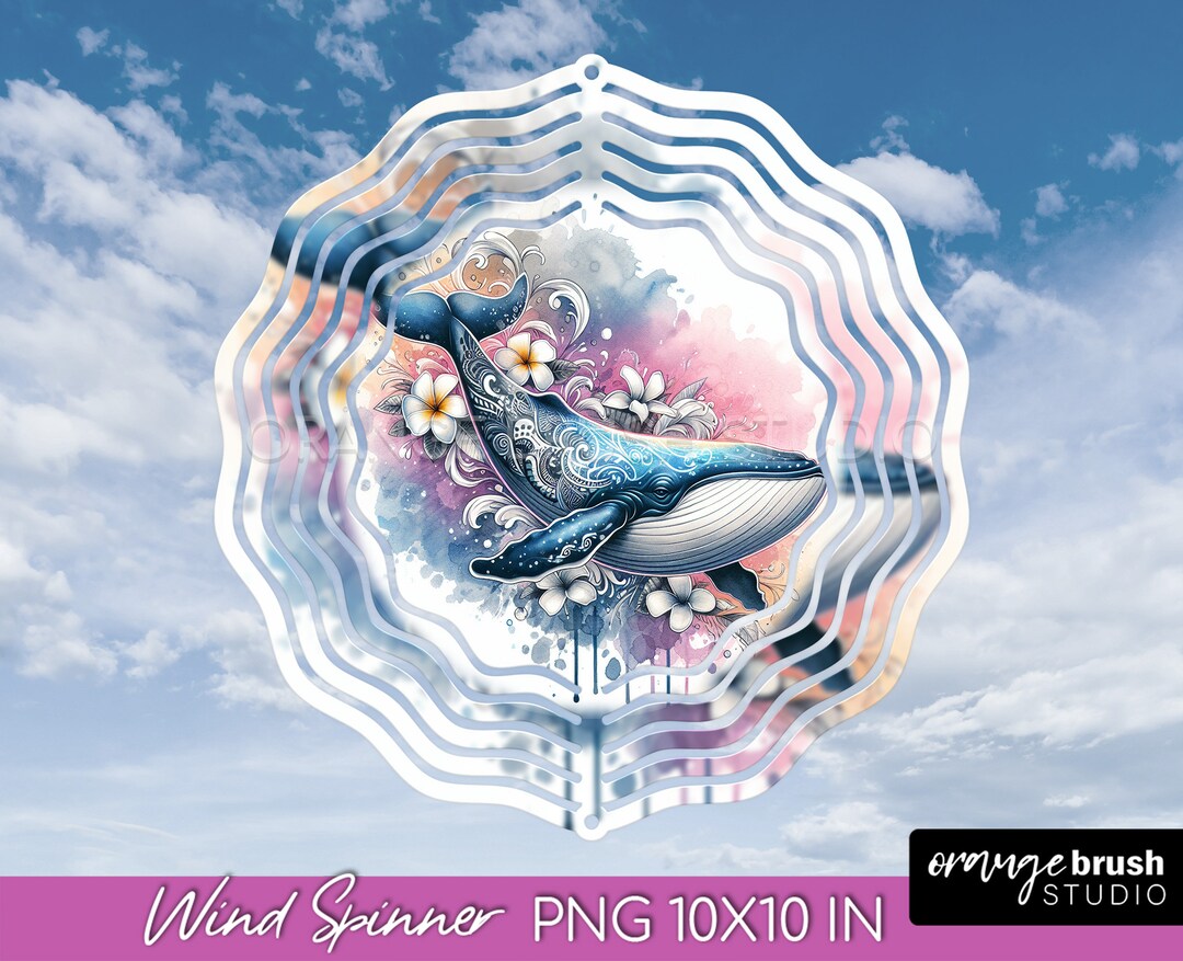 Whale Wind Spinner Sublimation Design. Beach Wind Spinner Template ...