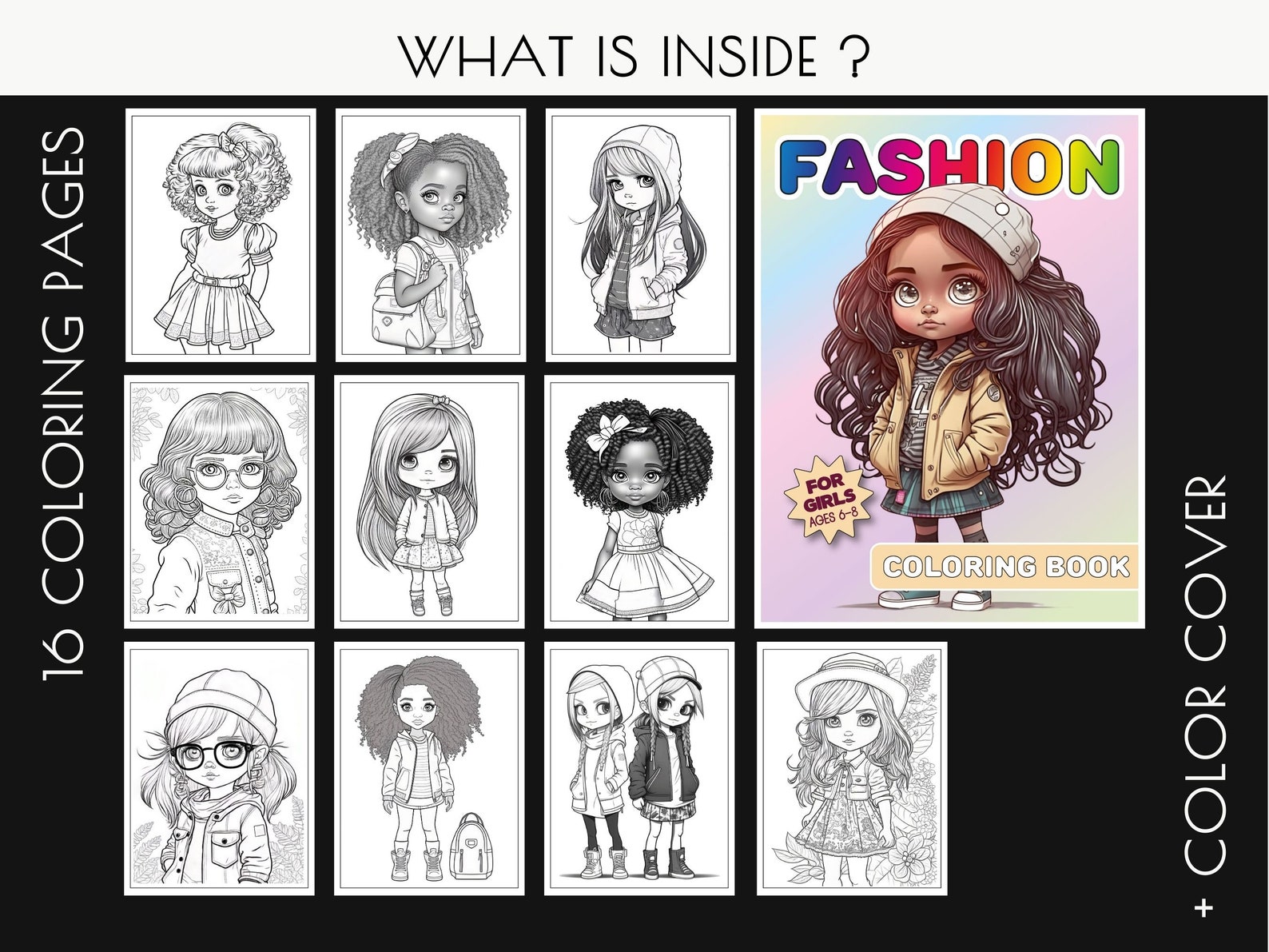 Fashion Coloring Book Printable Coloring Pages for Kids. - Etsy