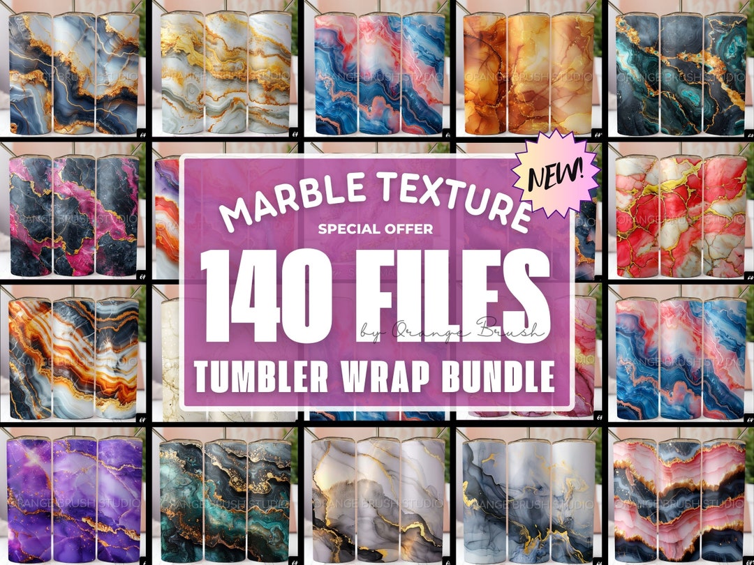 Marble Texture Tumbler Wrap Bundle, Marble Tumbler Sublimation Designs ...